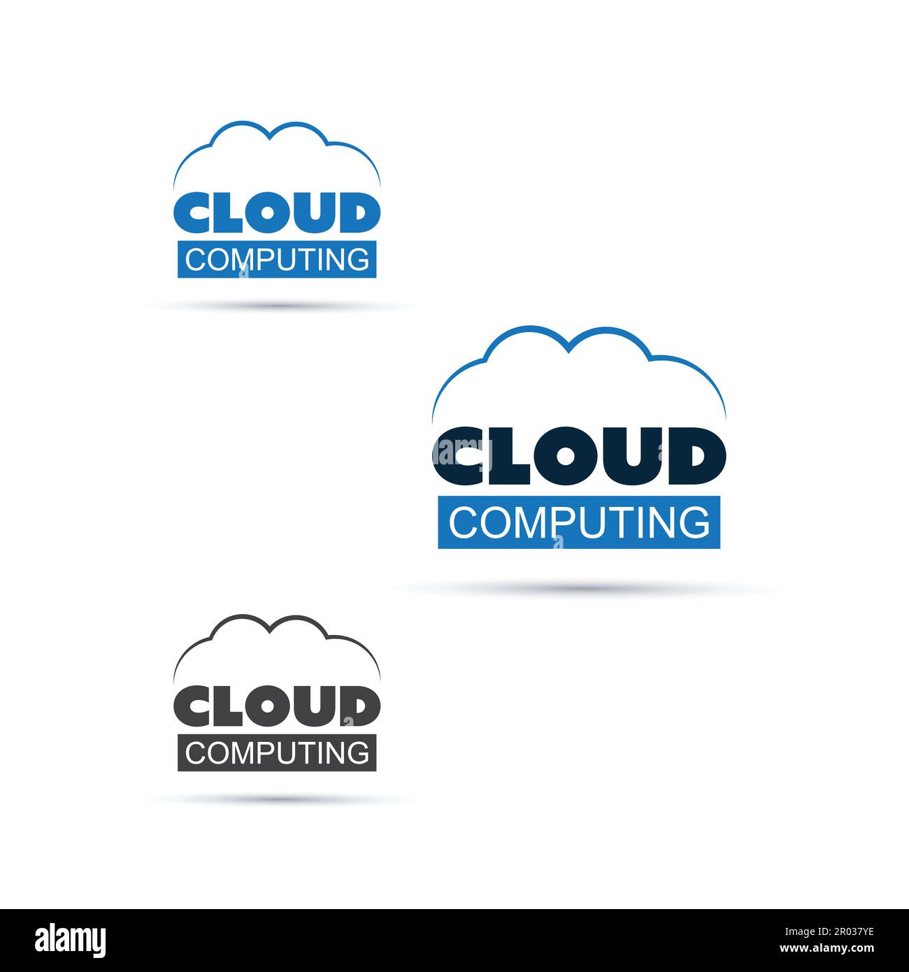 Cloud Computing Icon or Label Design Set Stock Vector Image & Art - Alamy