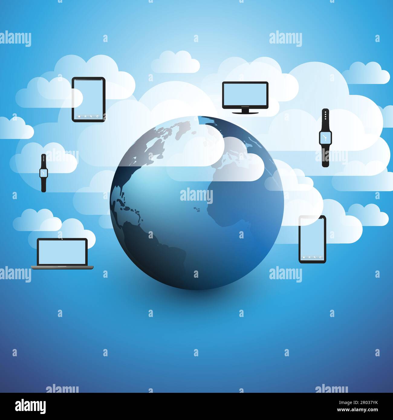 Cloud Computing Design Concept - Digital Connections, Technology ...