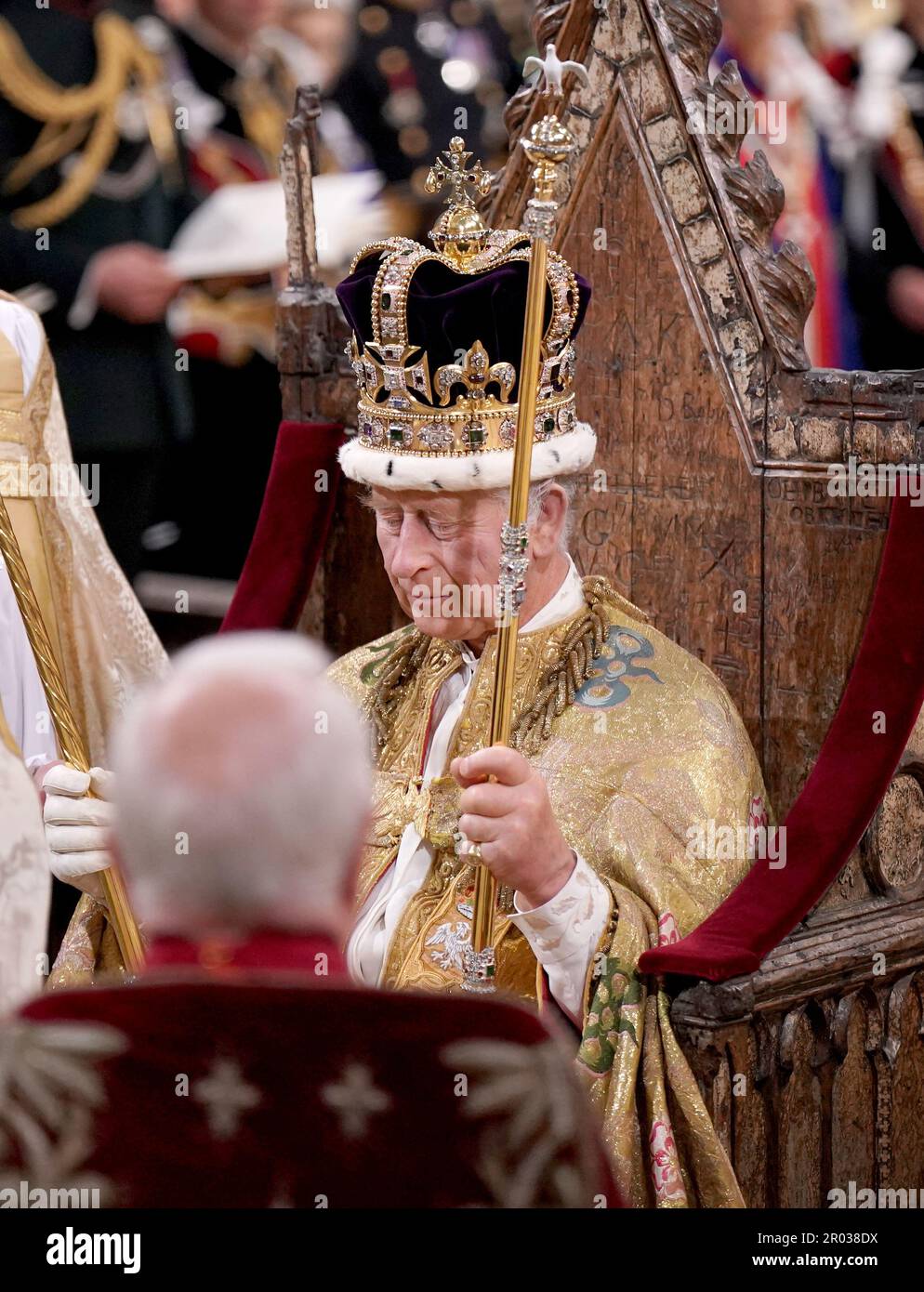 King Charles III is crowned with St Edward's Crown by The Archbishop of ...