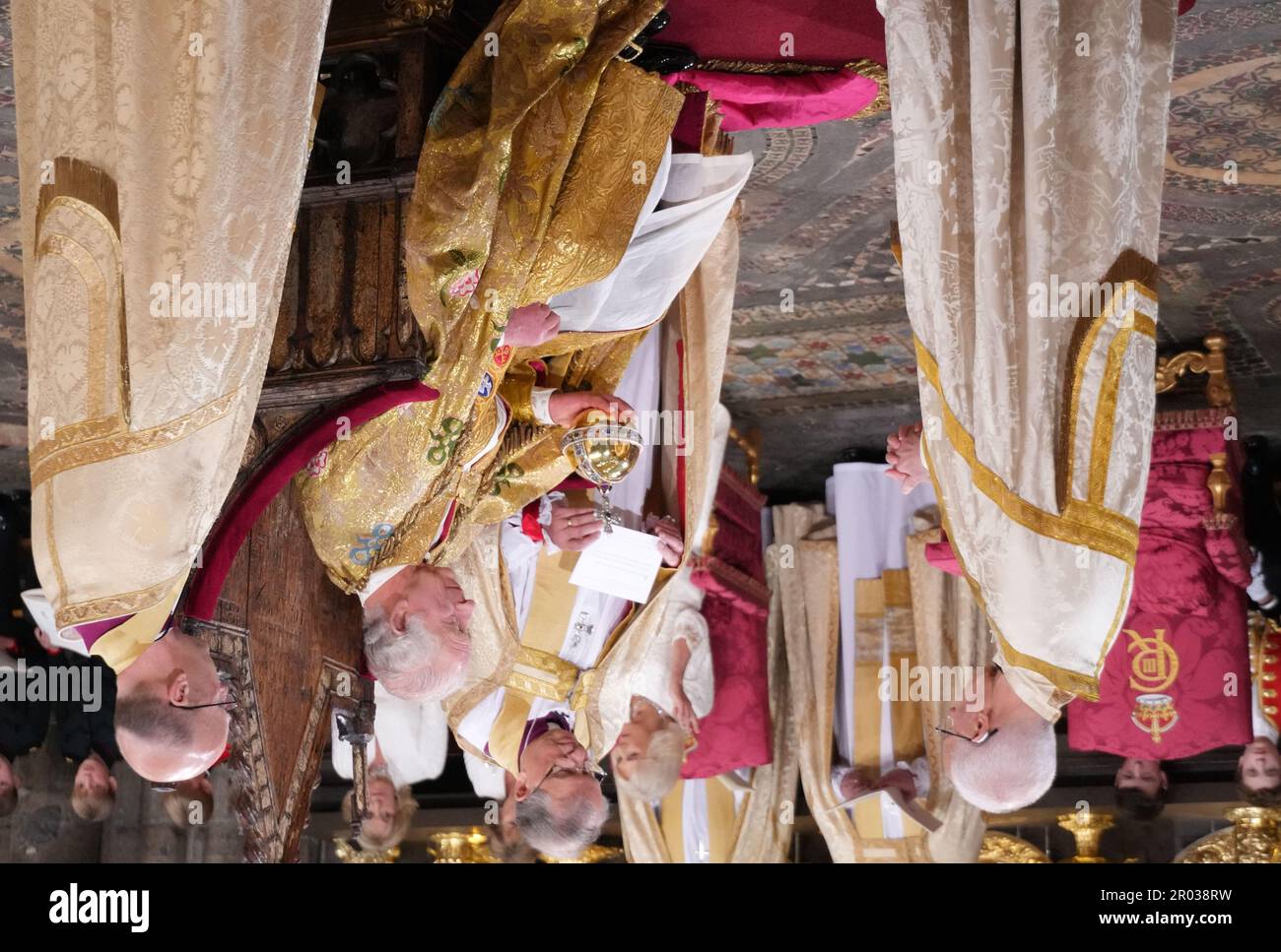 King Charles III is presented with The Sovereign's Orb by The ...