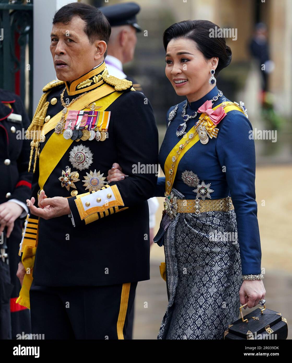 King Vajiralongkorn of Thailand and Queen Suthida arrive at Westminster Abbey ahead of the ...