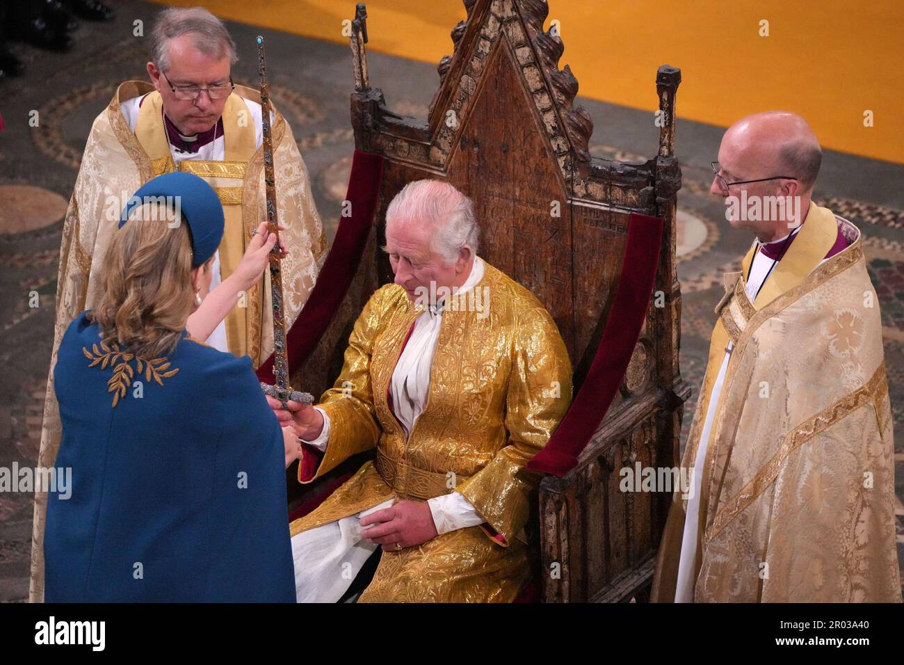 Lord President of the Council, Penny Mordaunt, presenting the Sword of ...