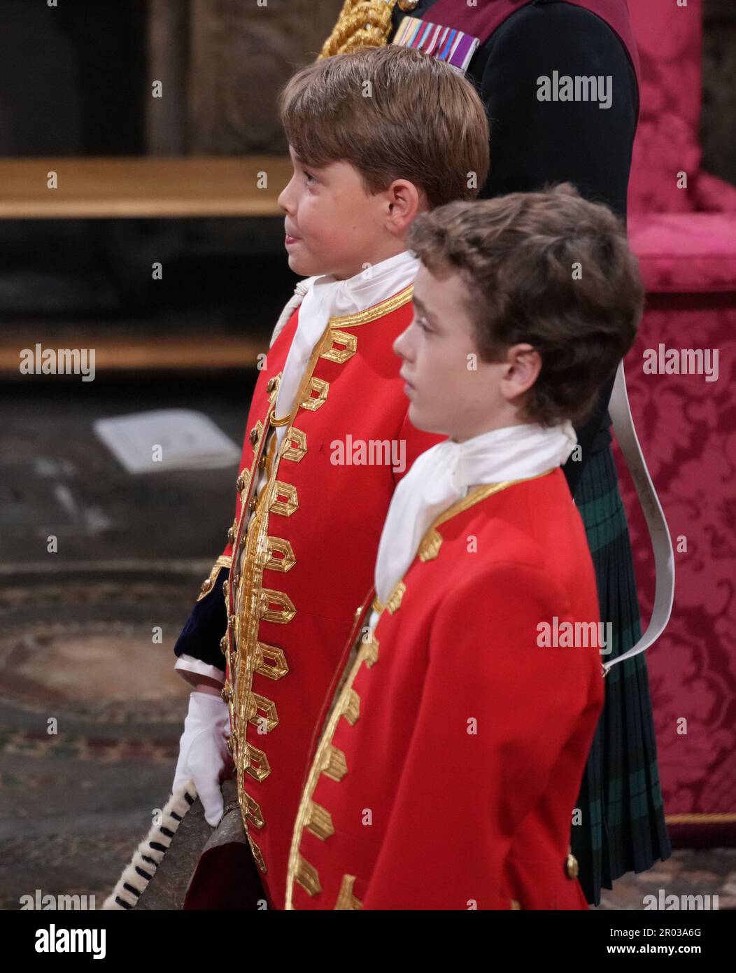 Prince George as Page of Honour at the coronation ceremony of his ...