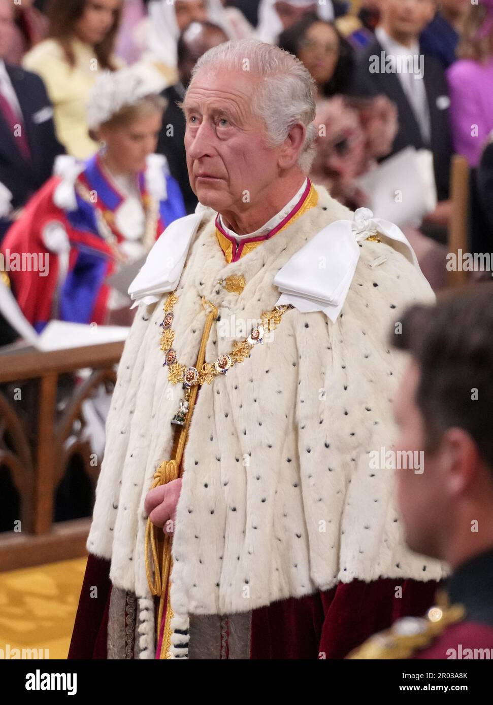 King Charles III during his coronation ceremony at Westminster Abbey ...