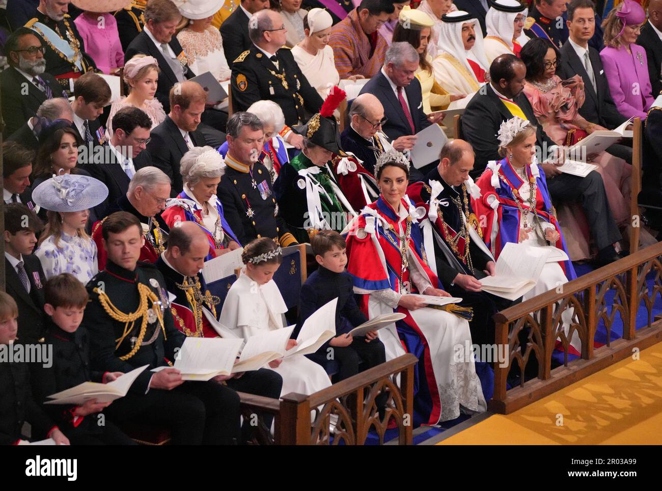(Front row 4th left to right) The Prince of Wales, Princess Charlotte ...