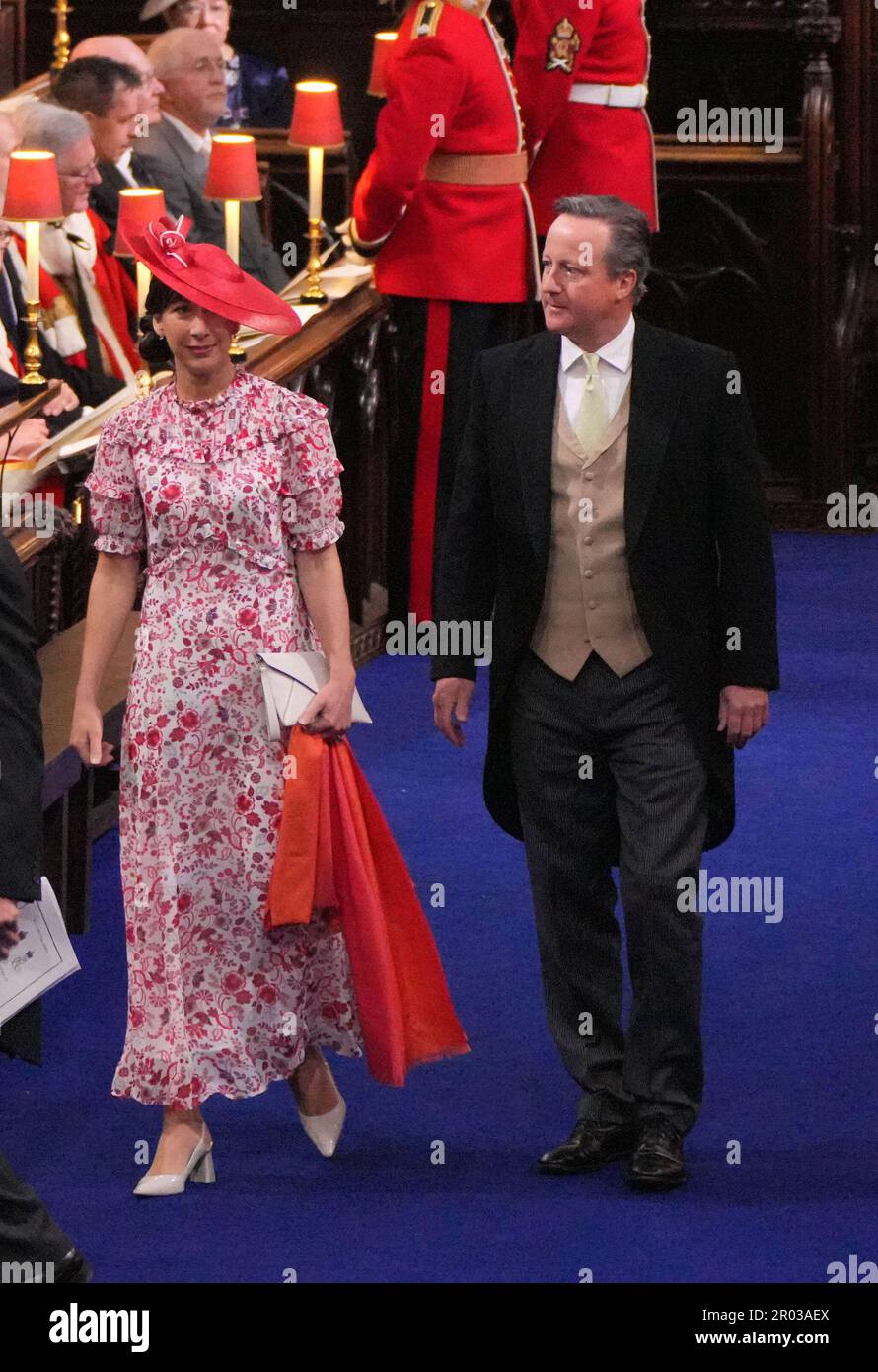 Former prime minister David Cameron and his wife Samantha at the ...