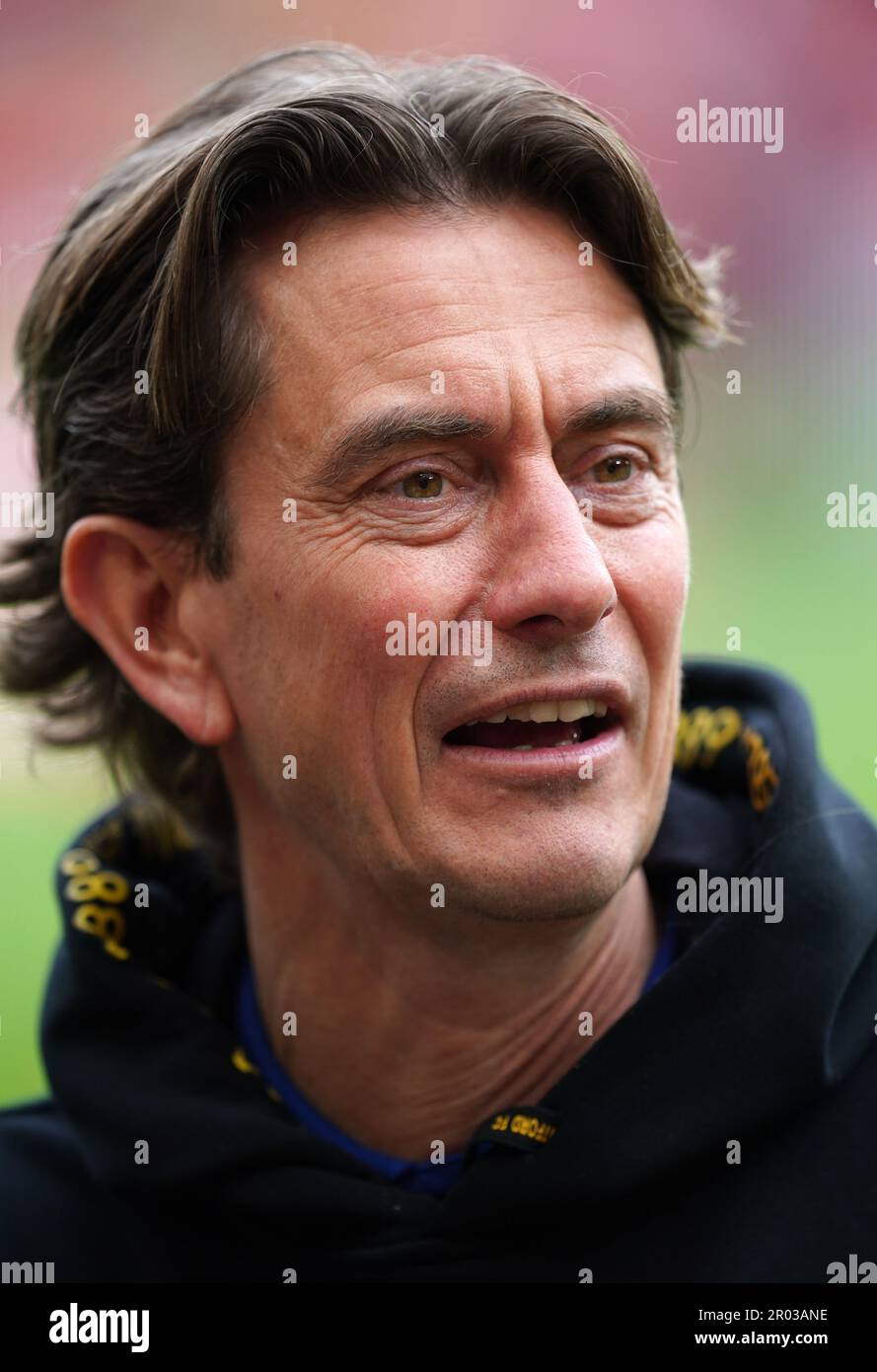 Brentford manager Thomas Frank before the Premier League match at ...