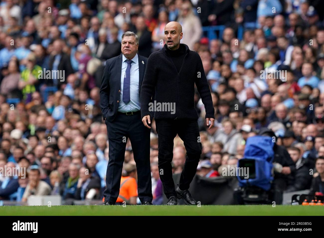 Manchester City Head Coach, Pep Guardiola, (right) and Leeds Untied ...