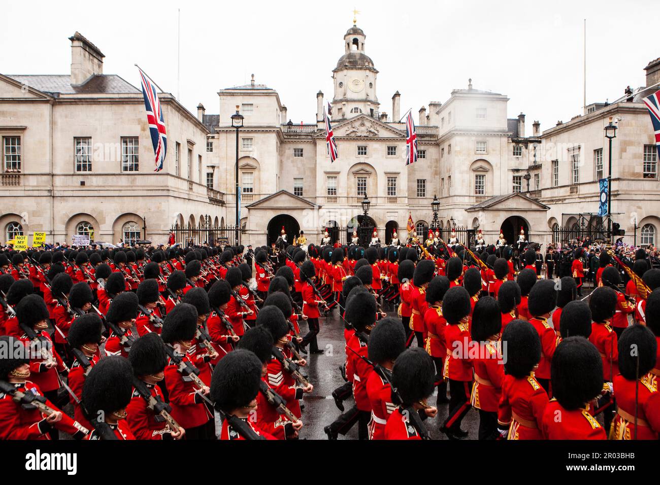 The military procession at Whitehall during the coronation of King ...