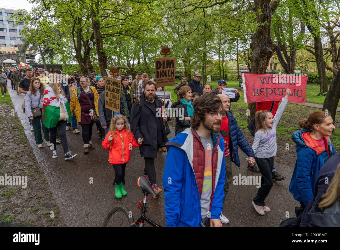 Cardiff, Cymru, Wales, UK. 06th May, 2023. Not My King, anti-monarchist ...