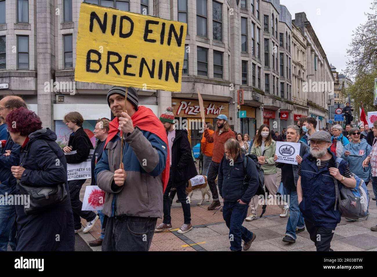 Cardiff, Cymru, Wales, UK. 06th May, 2023. Not My King, anti-monarchist ...