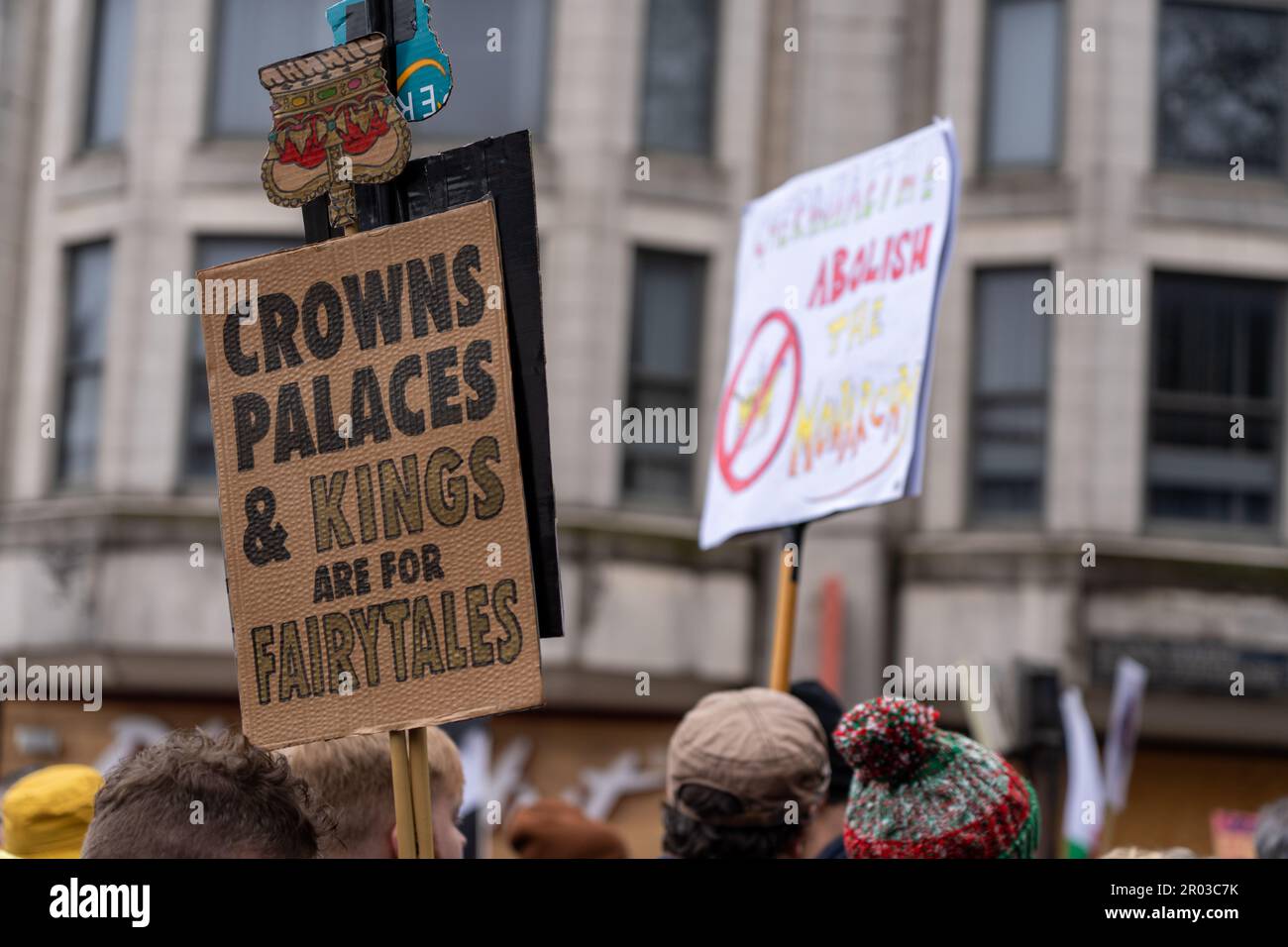 Cardiff, Cymru, Wales, UK. 06th May, 2023. Not My King, anti-monarchist ...