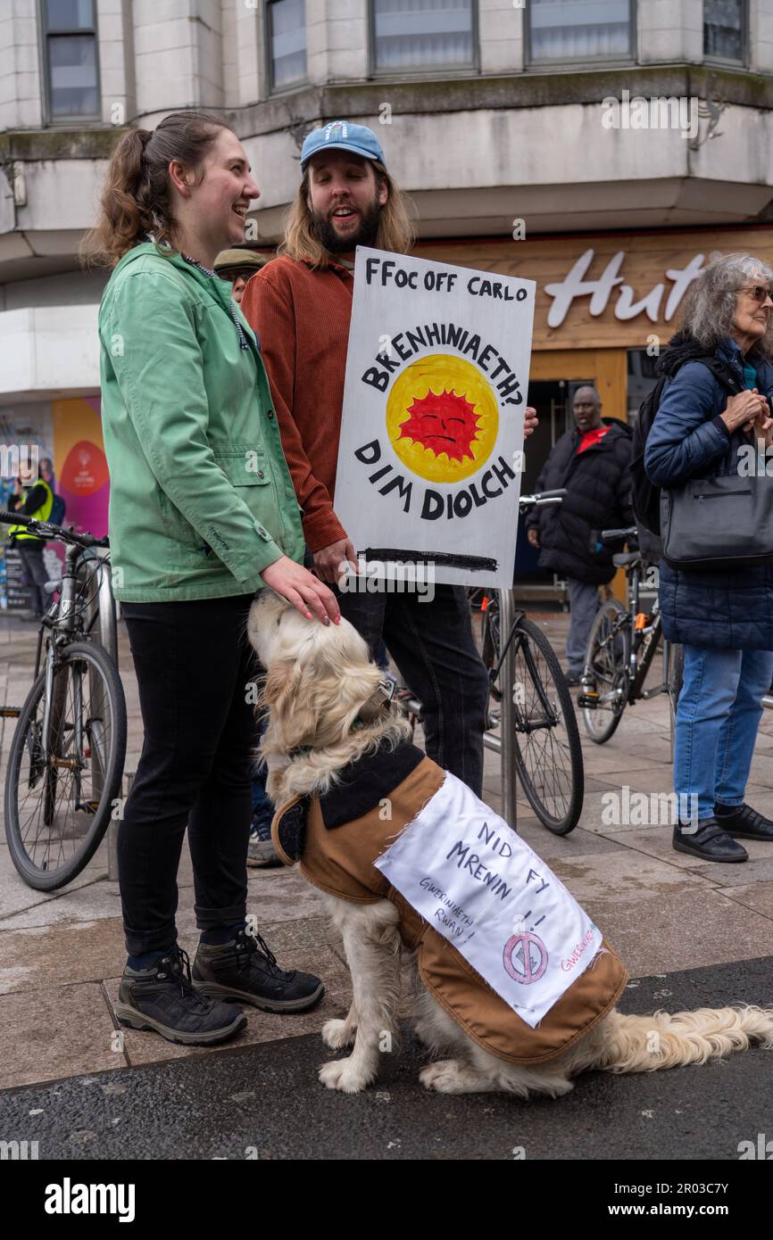 Cardiff, Cymru, Wales, UK. 06th May, 2023. Not My King, anti-monarchist ...