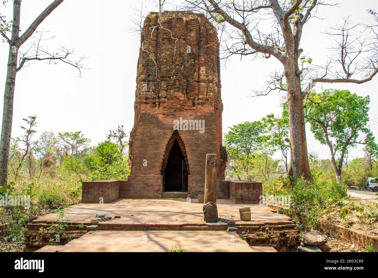 200 years old crumbling ruined building Jain temple in West Bengal, at ...