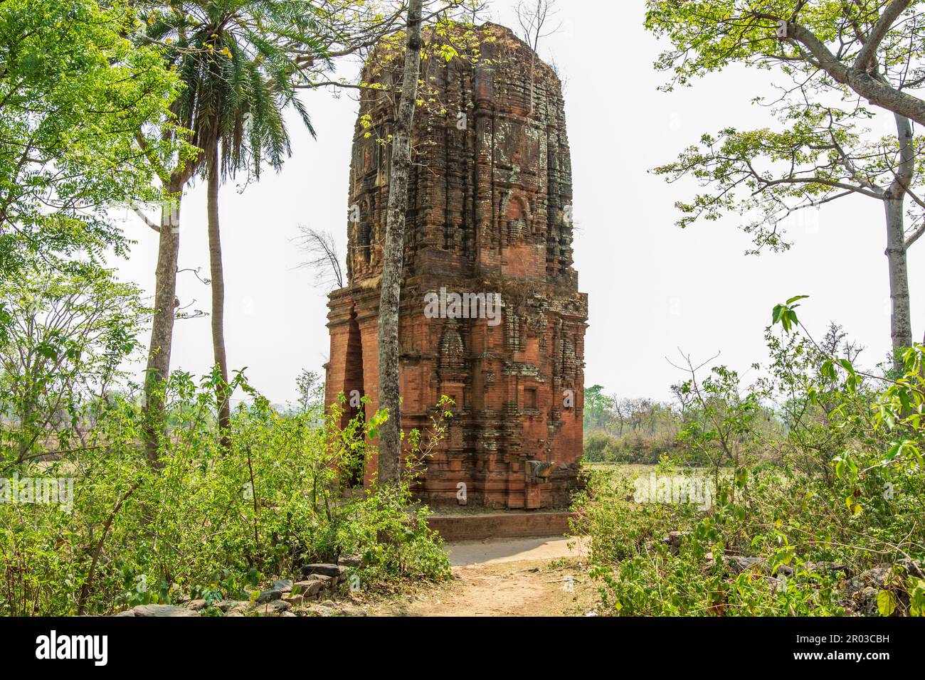 200 years old crumbling ruined building Jain temple in West Bengal, at ...