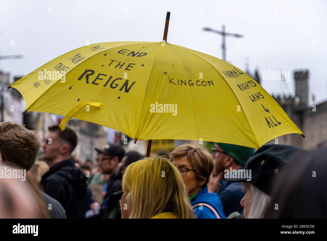 Cardiff, Cymru, Wales, UK. 06th May, 2023. Not My King, anti-monarchist ...
