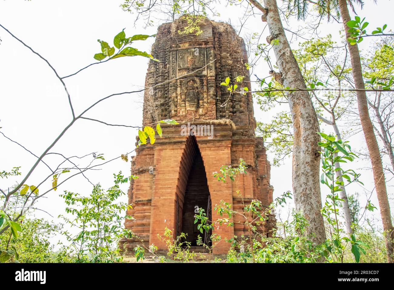 200 years old crumbling ruined building Jain temple in West Bengal, at ...