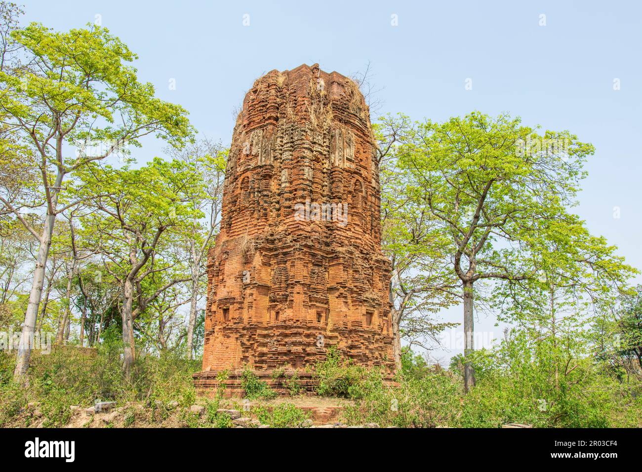200 years old crumbling ruined building Jain temple in West Bengal, at ...
