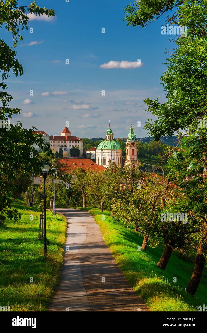 Church of Saint Nicholas beautiful dome and clock tower erected in 18th ...