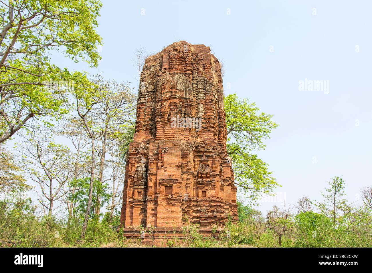 200 years old crumbling ruined building Jain temple in West Bengal, at ...