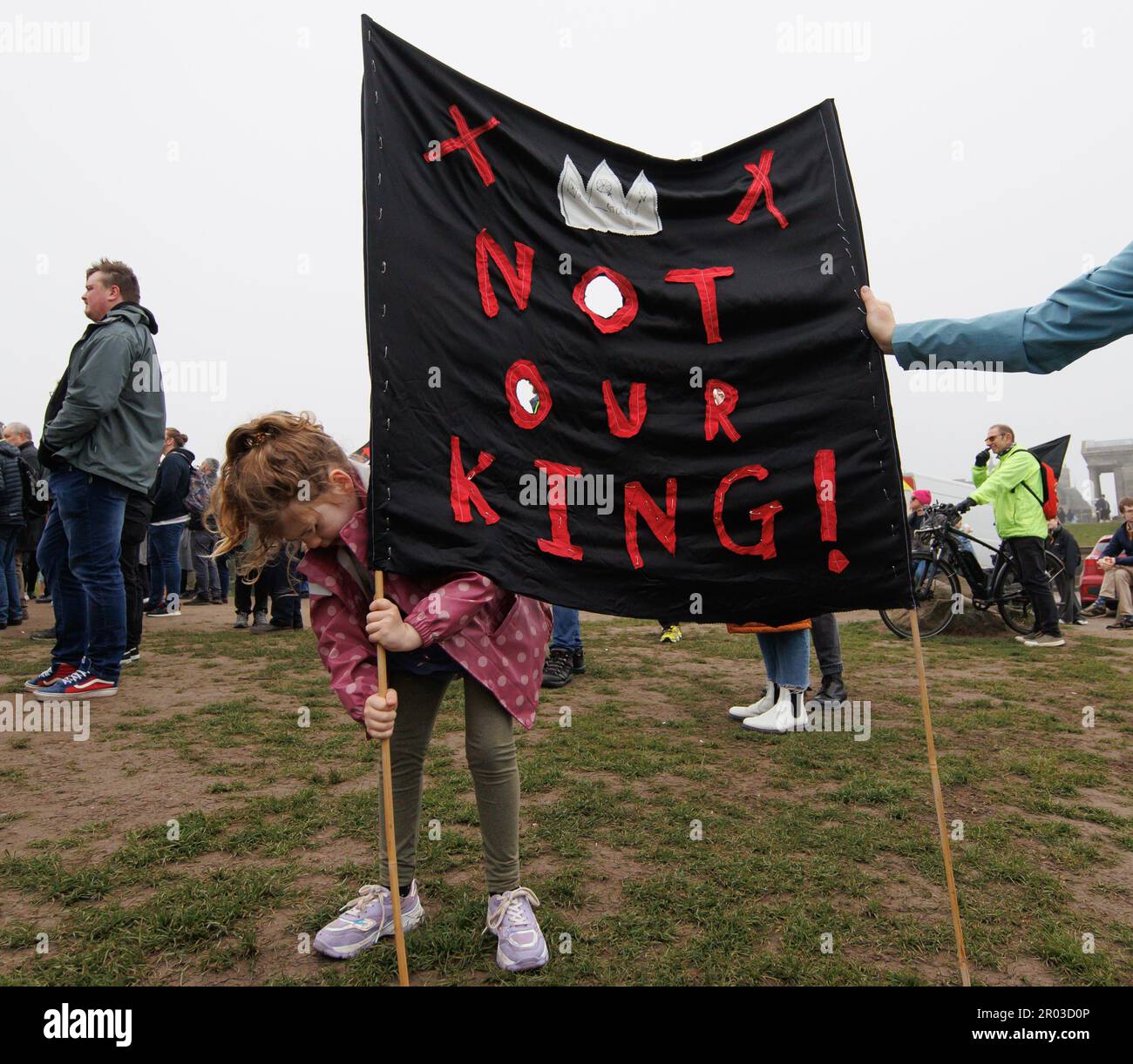 People take part in an anti-monarchy rally on Calton Hill, Edinburgh ...