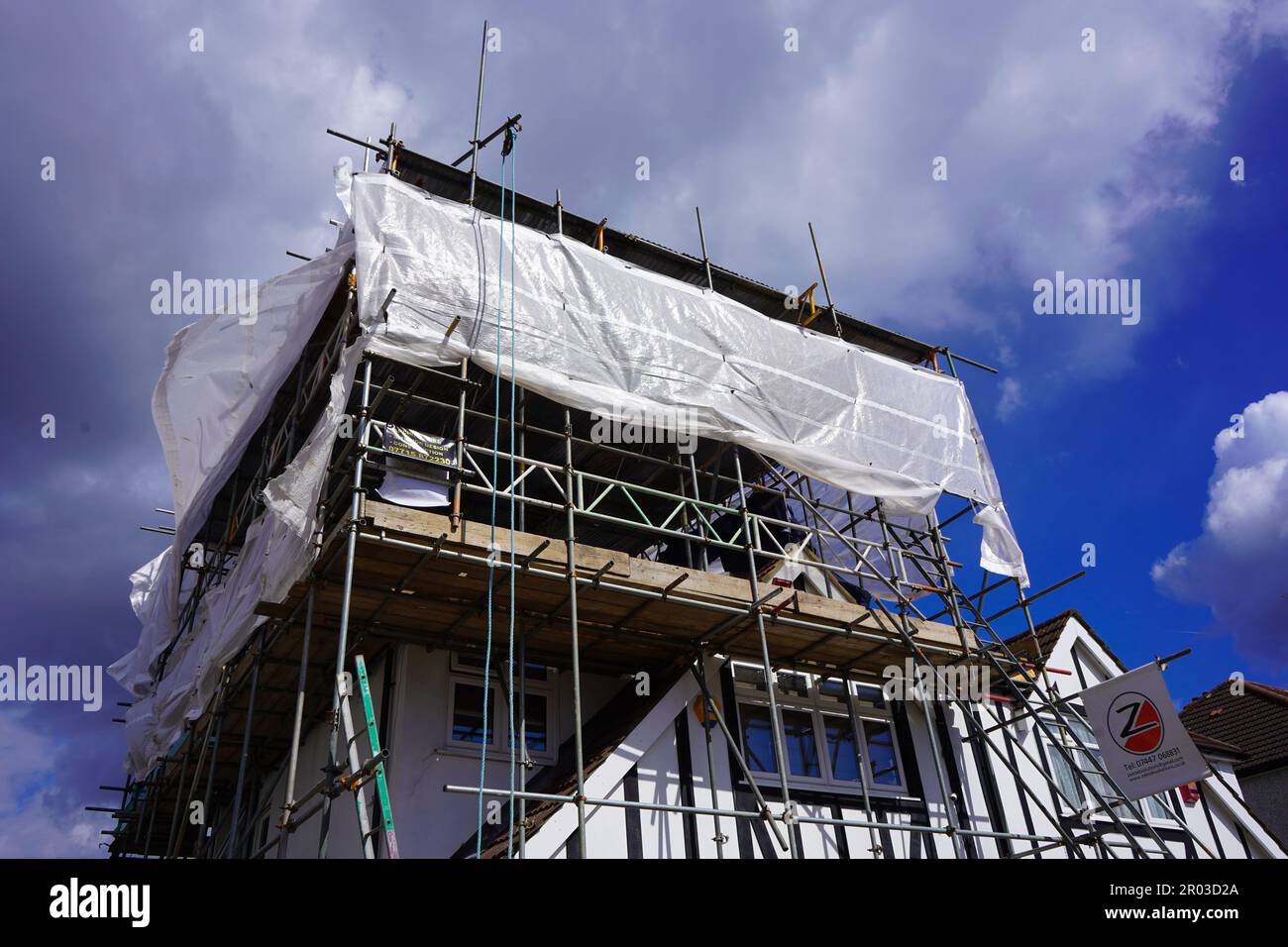 house construction. New and modern house construction. Rubbles and ...