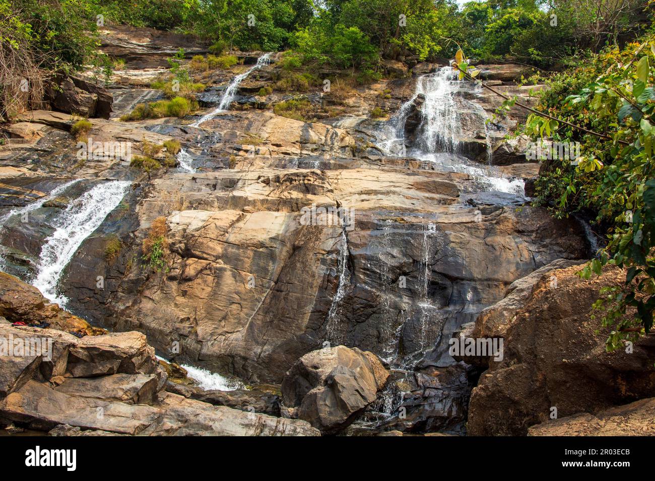 Close-up of Bamni waterfall at Ajodhya pahar in Purulia, West Bengal in ...
