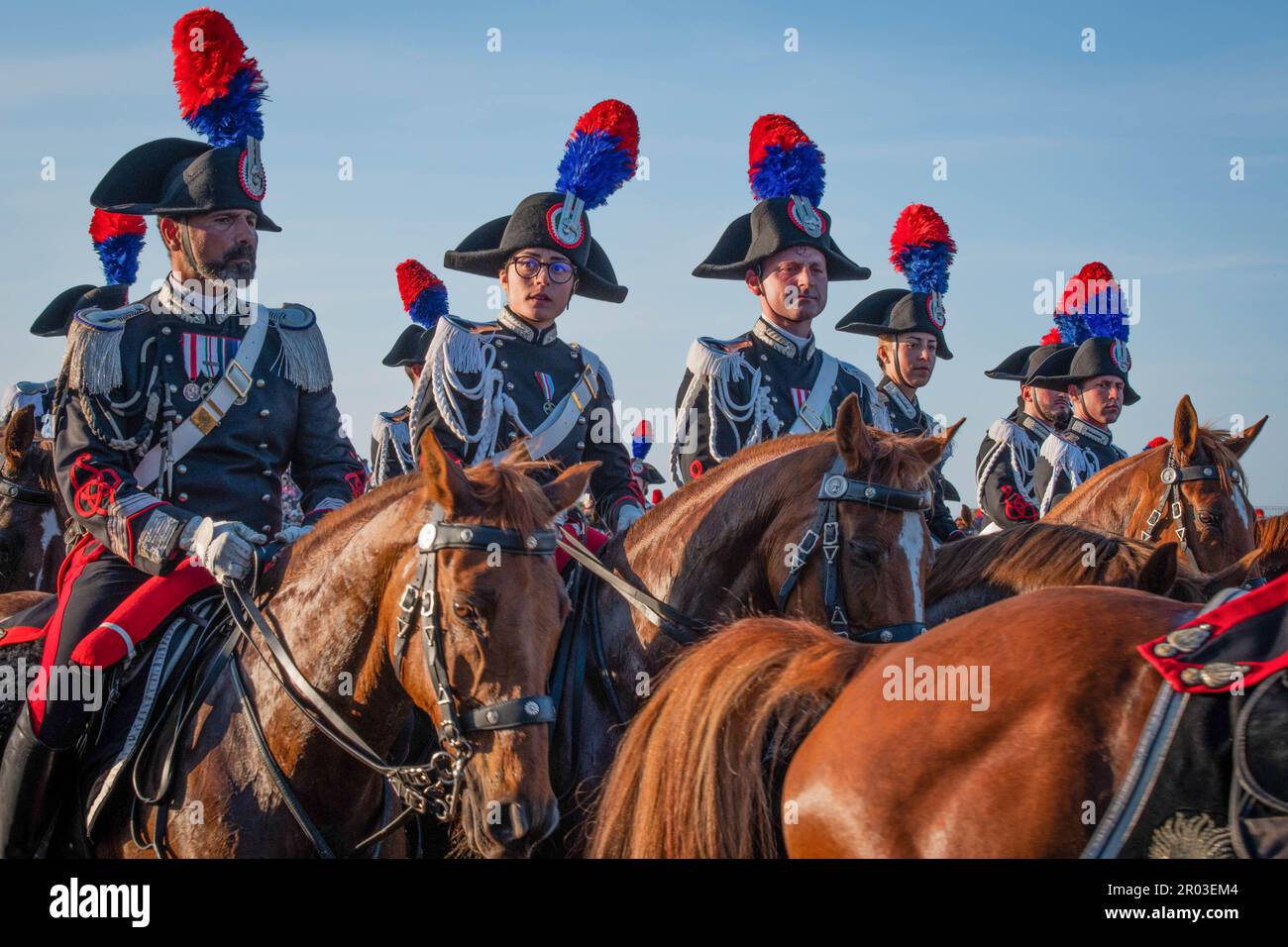 Carabinieri ride their horses during the carousel for the gathering of ...