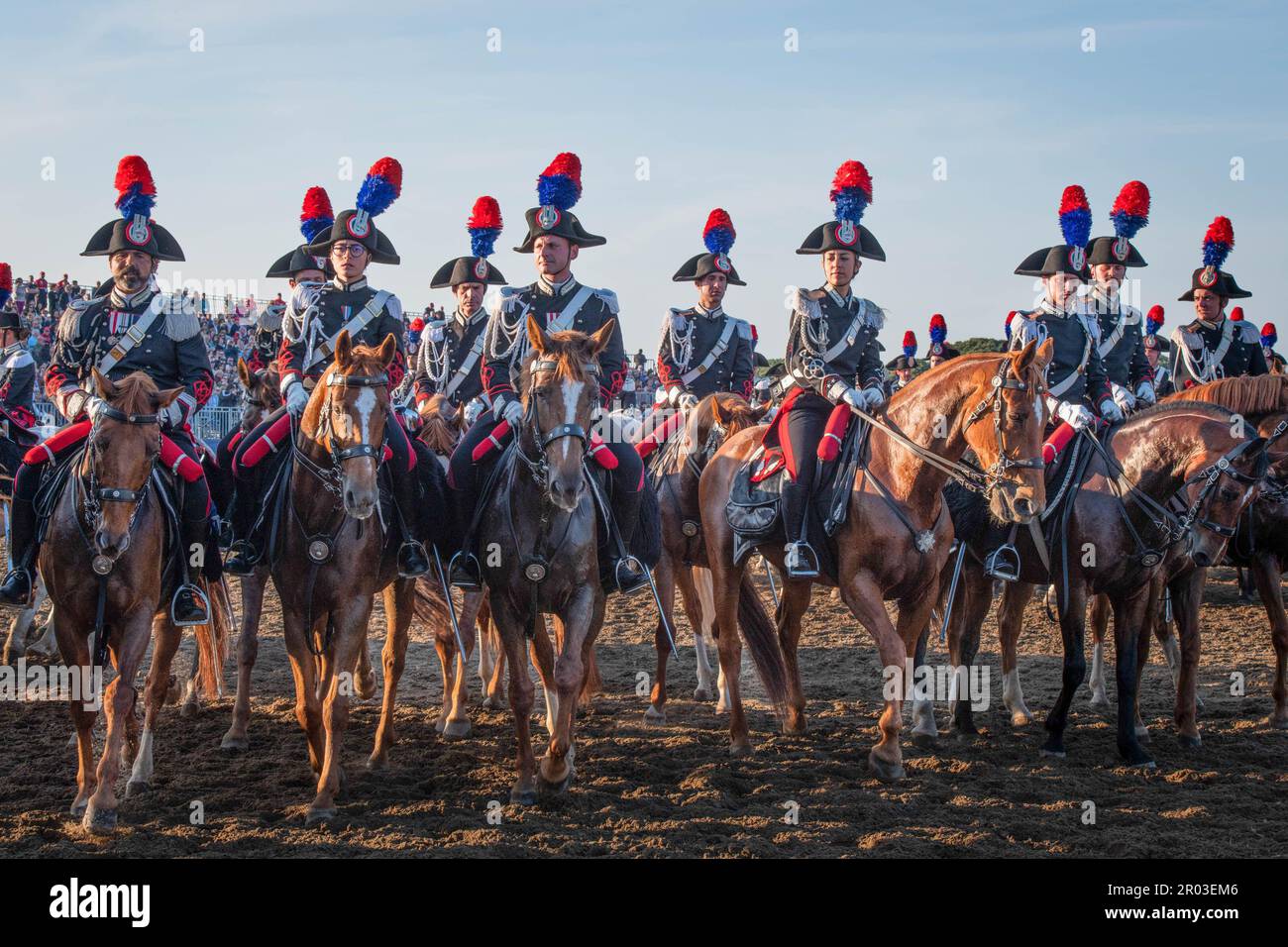 Carabinieri ride their horses during the carousel for the gathering of ...