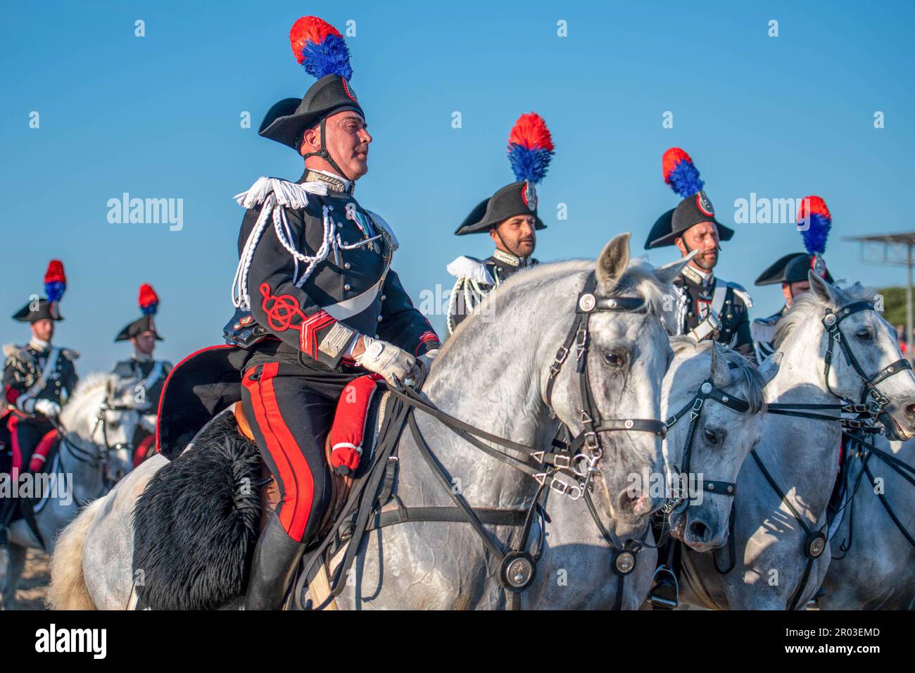 Carabinieri ride their horses during the carousel for the gathering of ...