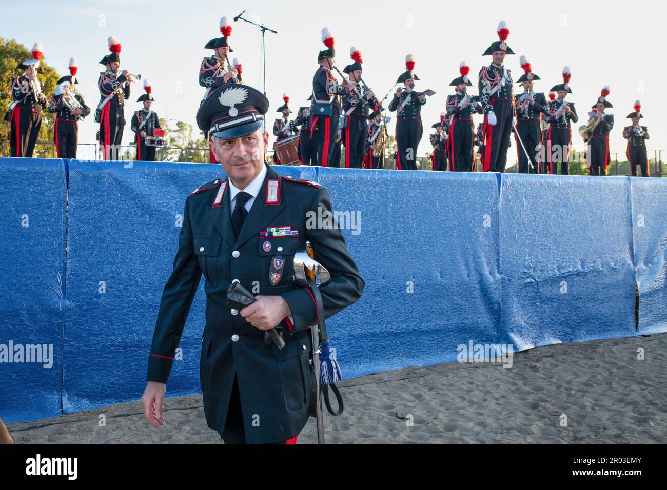 A Carabinieri officer seen during the carousel of the Carabinieri on ...