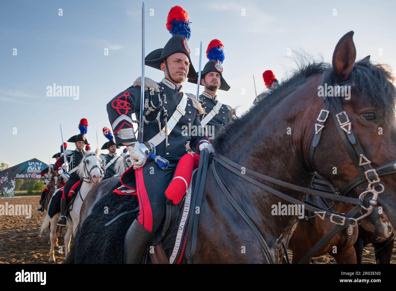Carabinieri ride their horses during the carousel for the gathering of ...