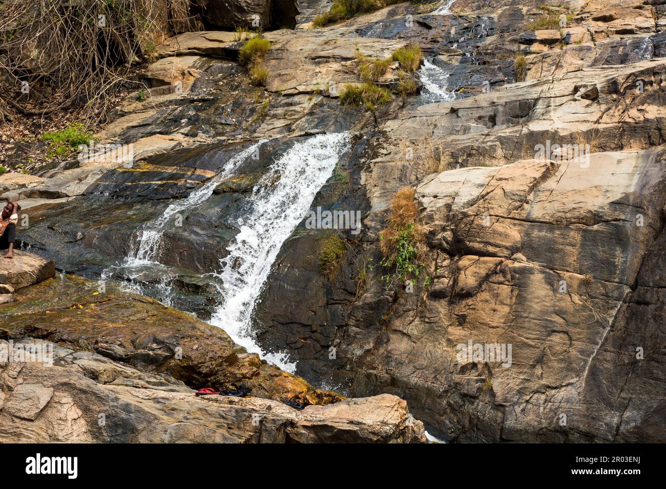Close-up of Bamni waterfall at Ajodhya pahar in Purulia, West Bengal in ...
