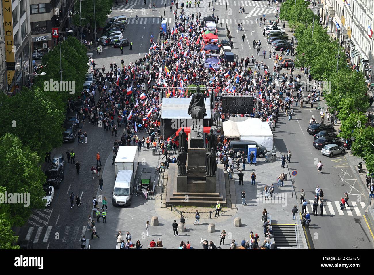 Prague, Czech Republic. 06th May, 2023. Several hundred people gathered ...