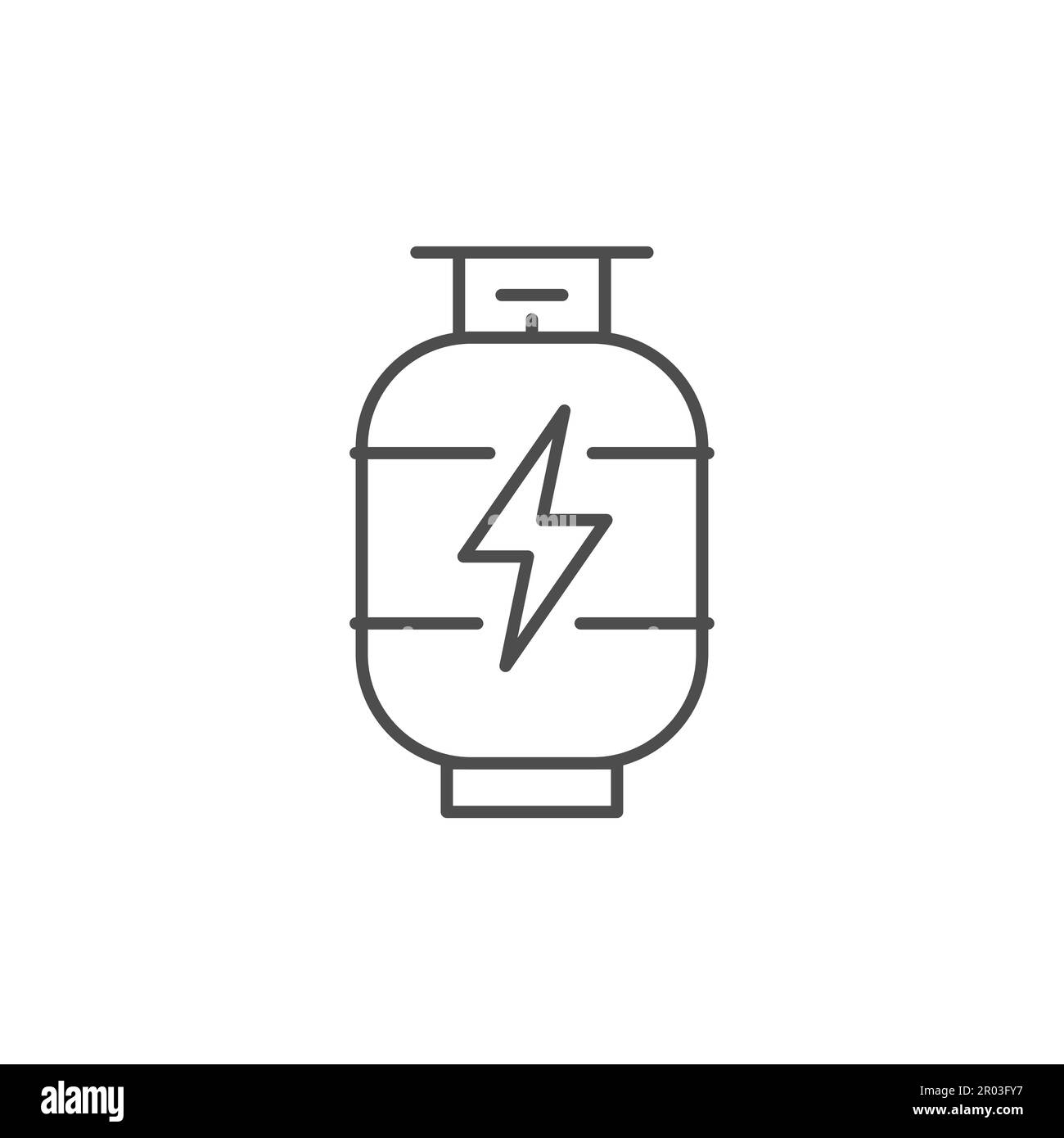 Gas cylinder related vector linear icon. Metal tank with industrial ...