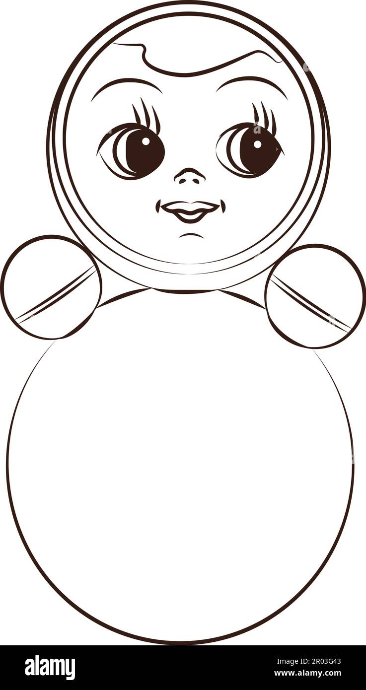Tumbler doll in vector. Line art. Tumbler toy (roly-poly) for kids ... Tumbler doll in vector. Line art. Tumbler toy (roly-poly) for kids ...