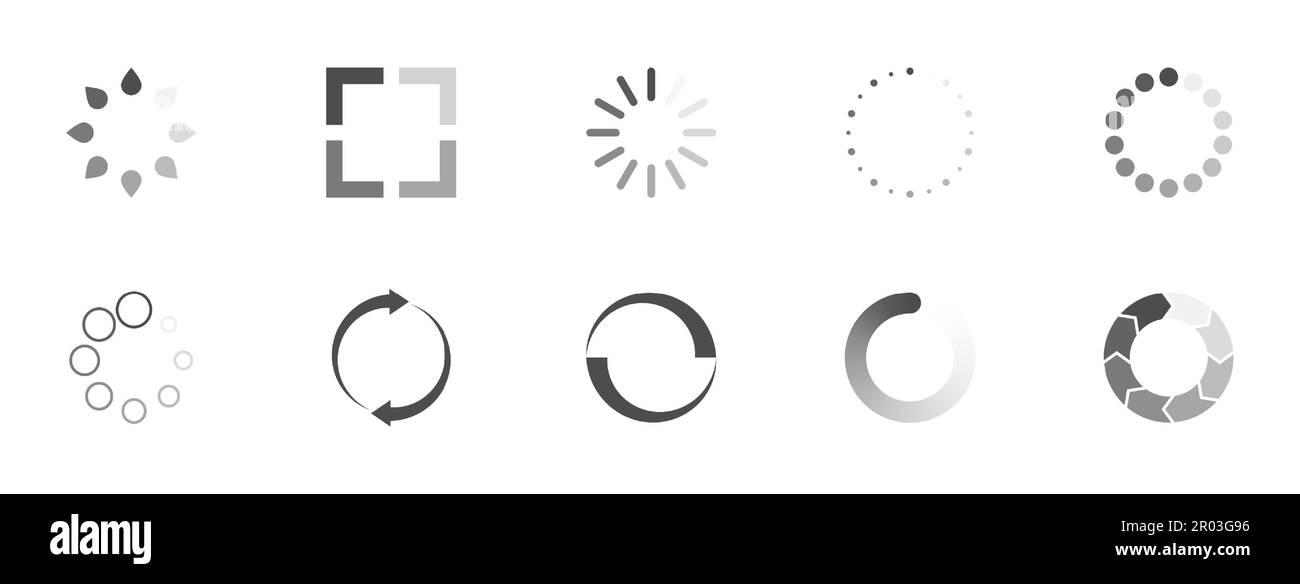 Download sign set. Load icons set. Load system. Data load. Loading bar ...