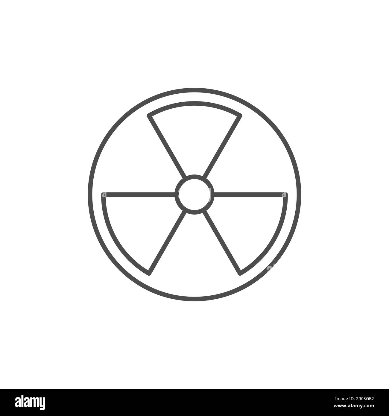 Radiation sign related vector linear icon. Nuclear energy icon. Atomic ...