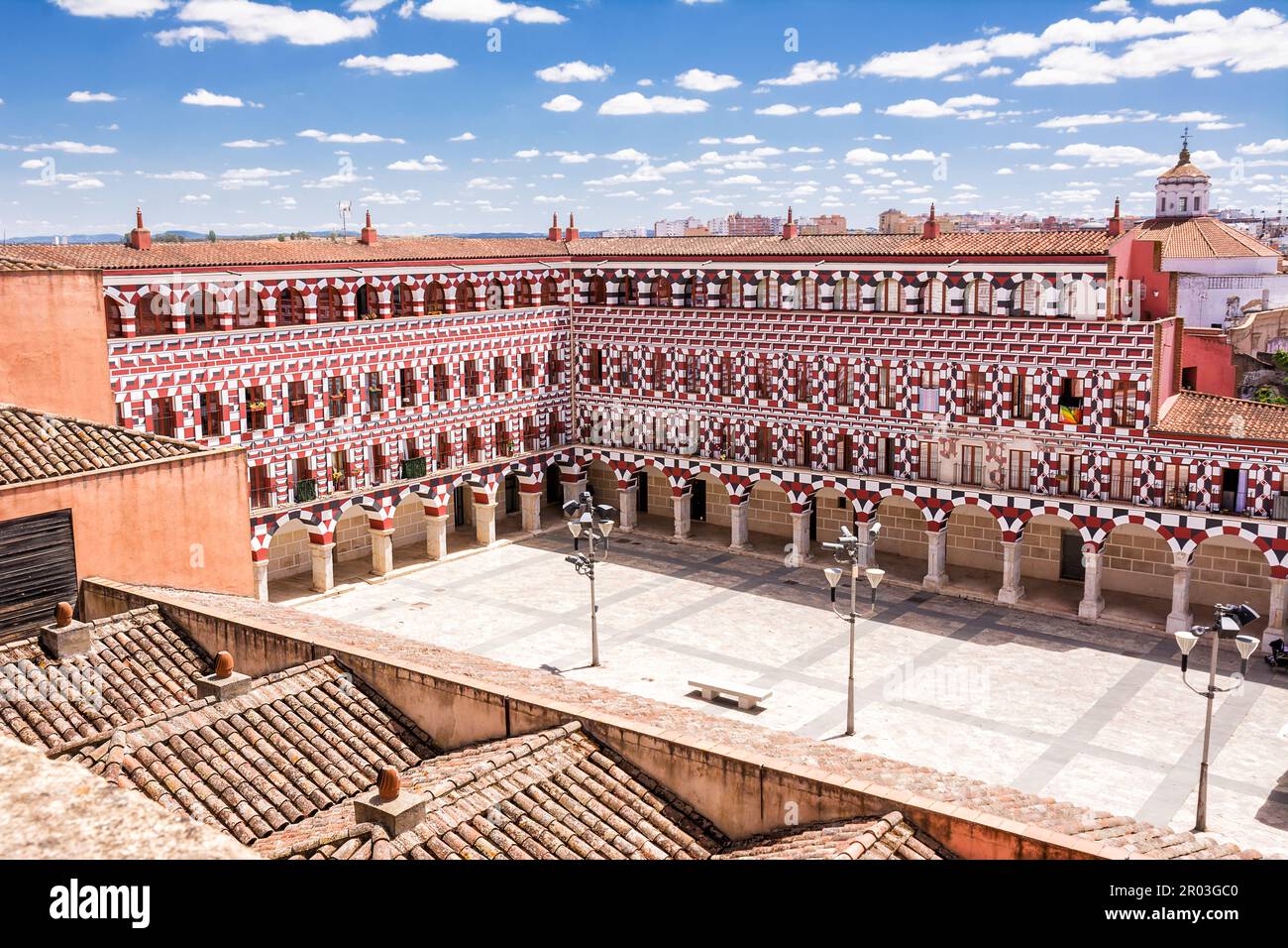View from above facades of the colorful buildings and houses in the ...