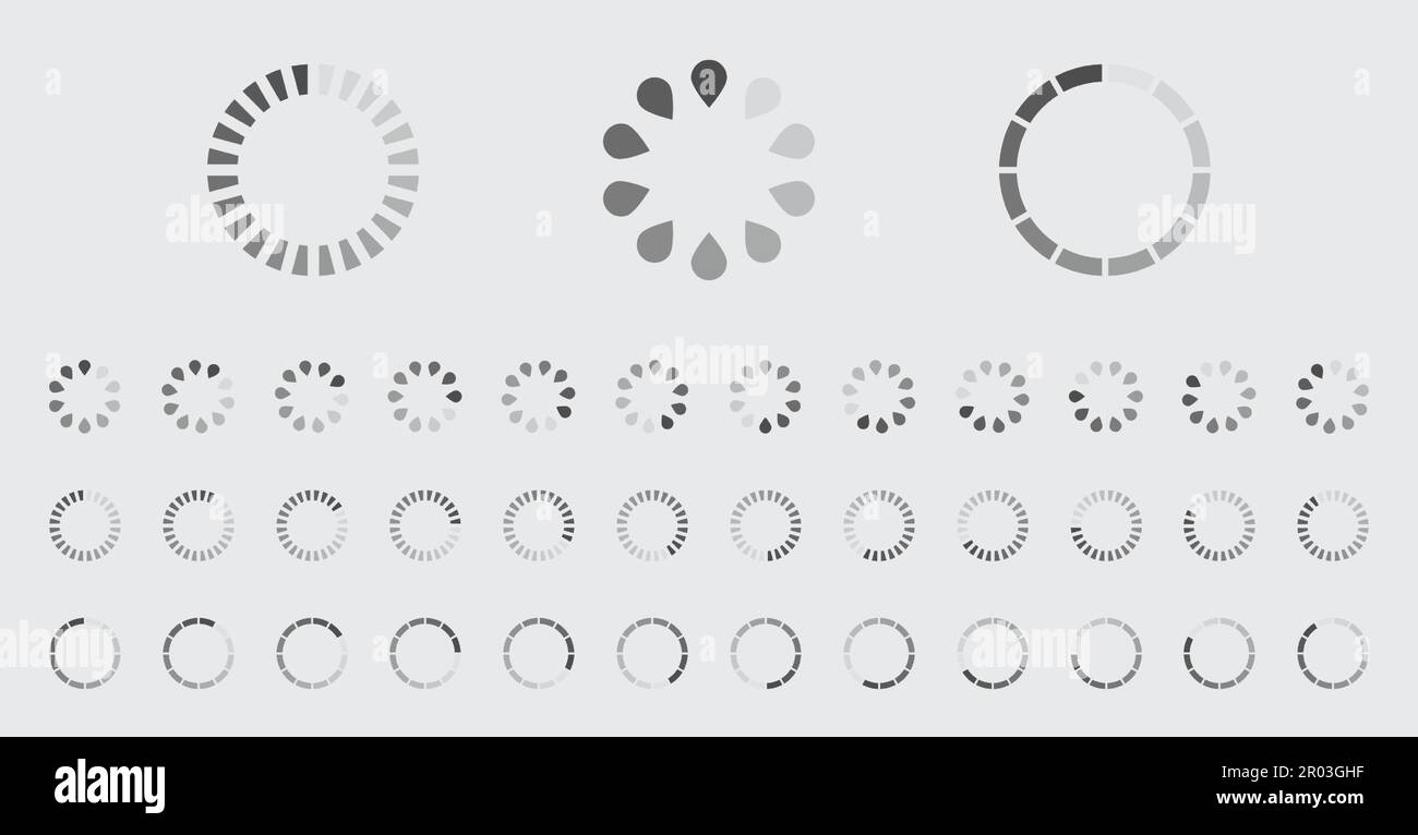 Circular Loading Buffering Icons Vector Set Video Ready for Animation Gif All Keyframes Frames ...