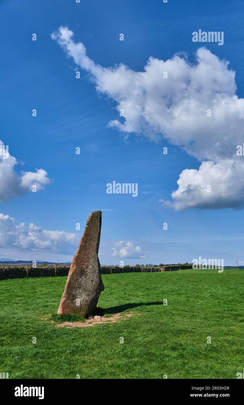 Long Meg standing stone at the Long Meg and her Daughters Stone Circle ...