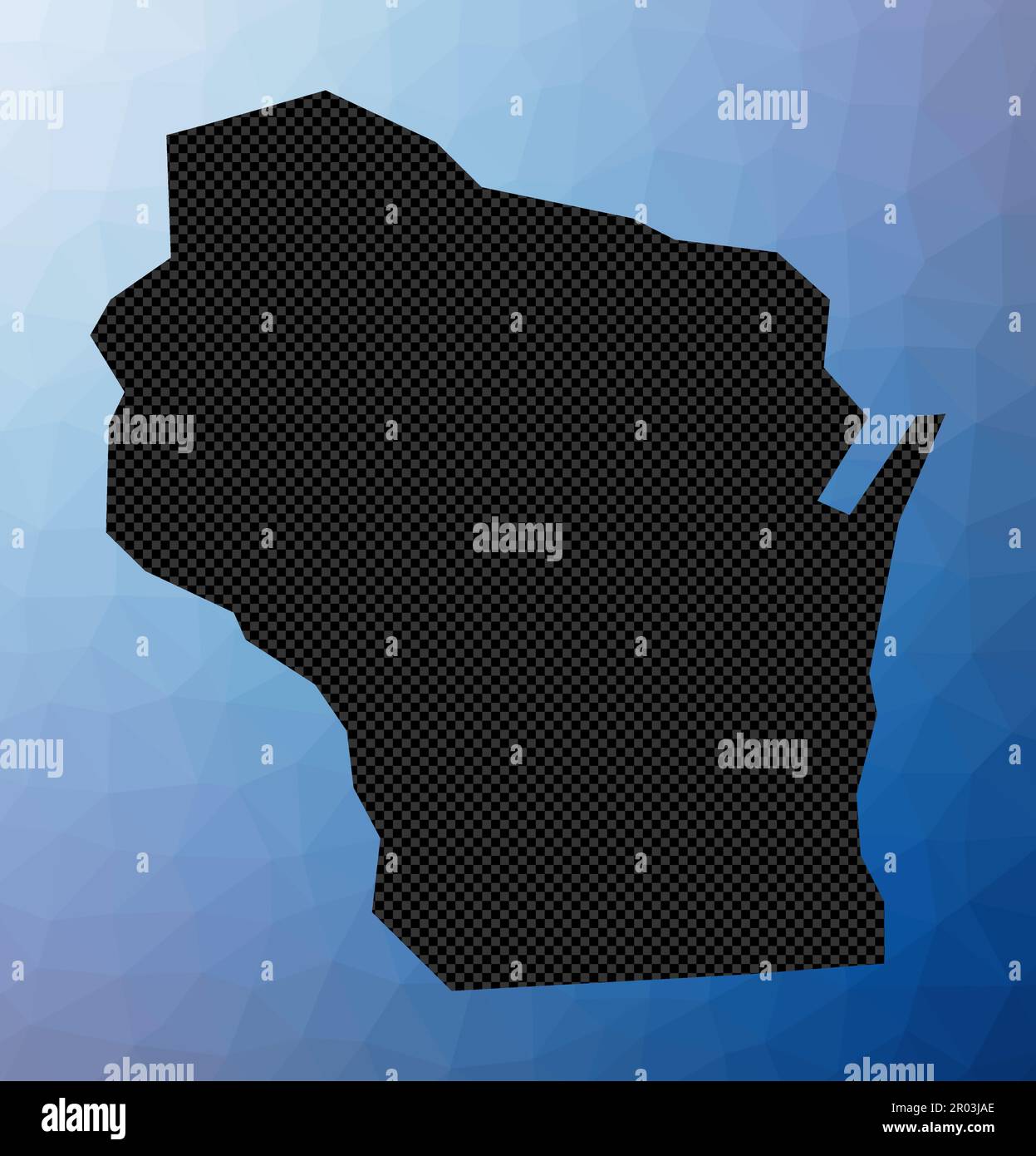 Wisconsin geometric map. Stencil shape of Wisconsin in low poly style ...