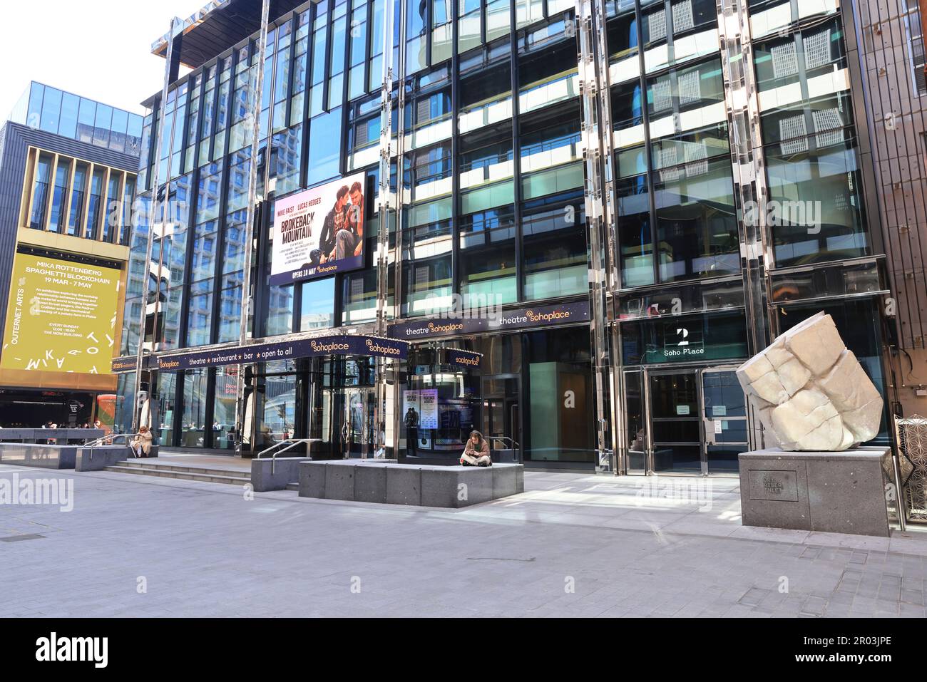 The new theatre on Soho Place, a newly created public plazza, where the ...