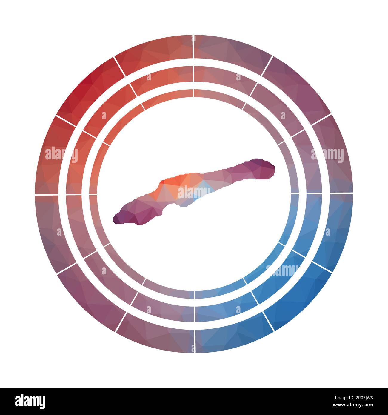 Little Cayman badge. Bright gradient logo of island in low poly style ...