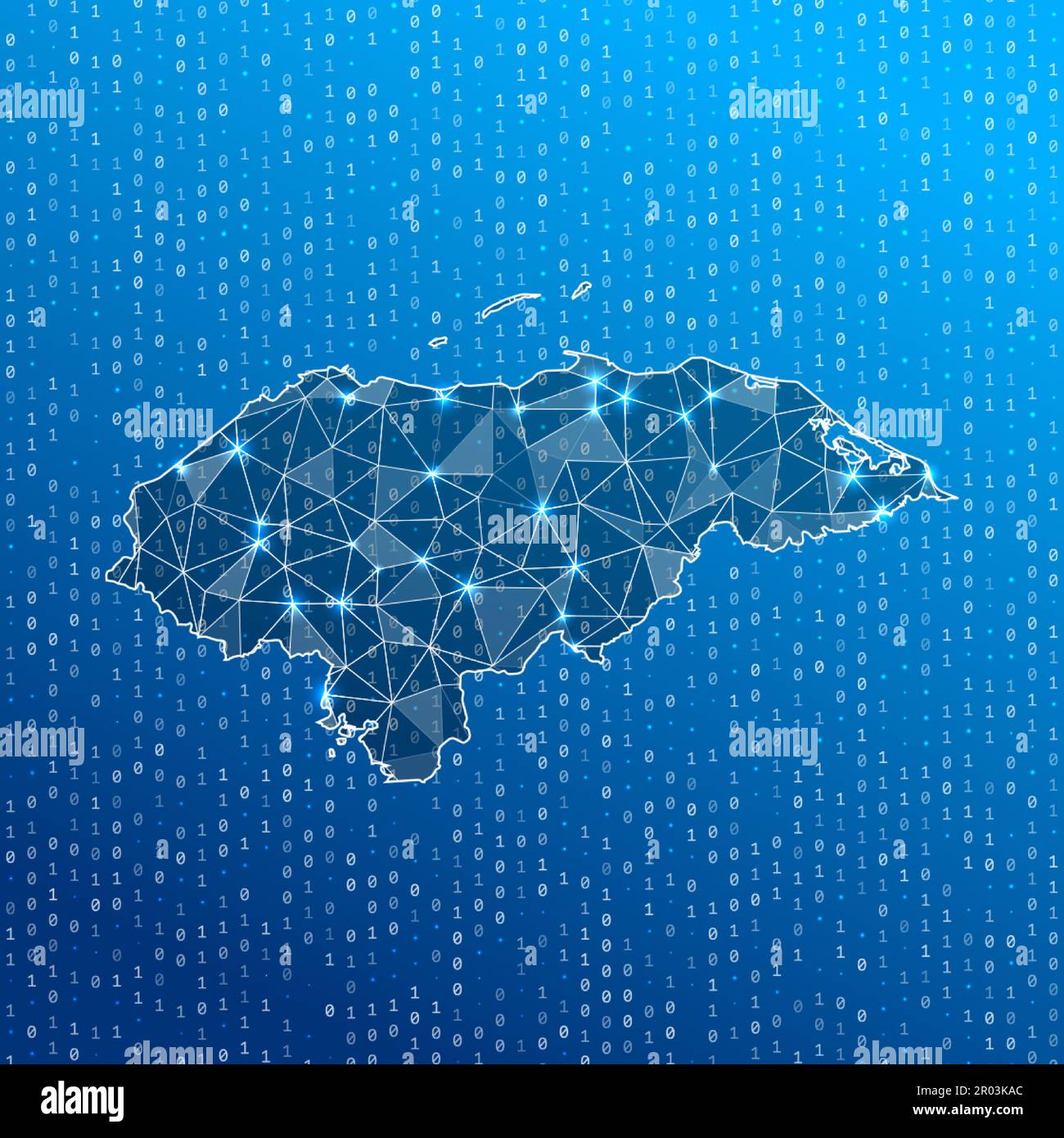 Network map of Honduras. Country digital connections map. Technology ...