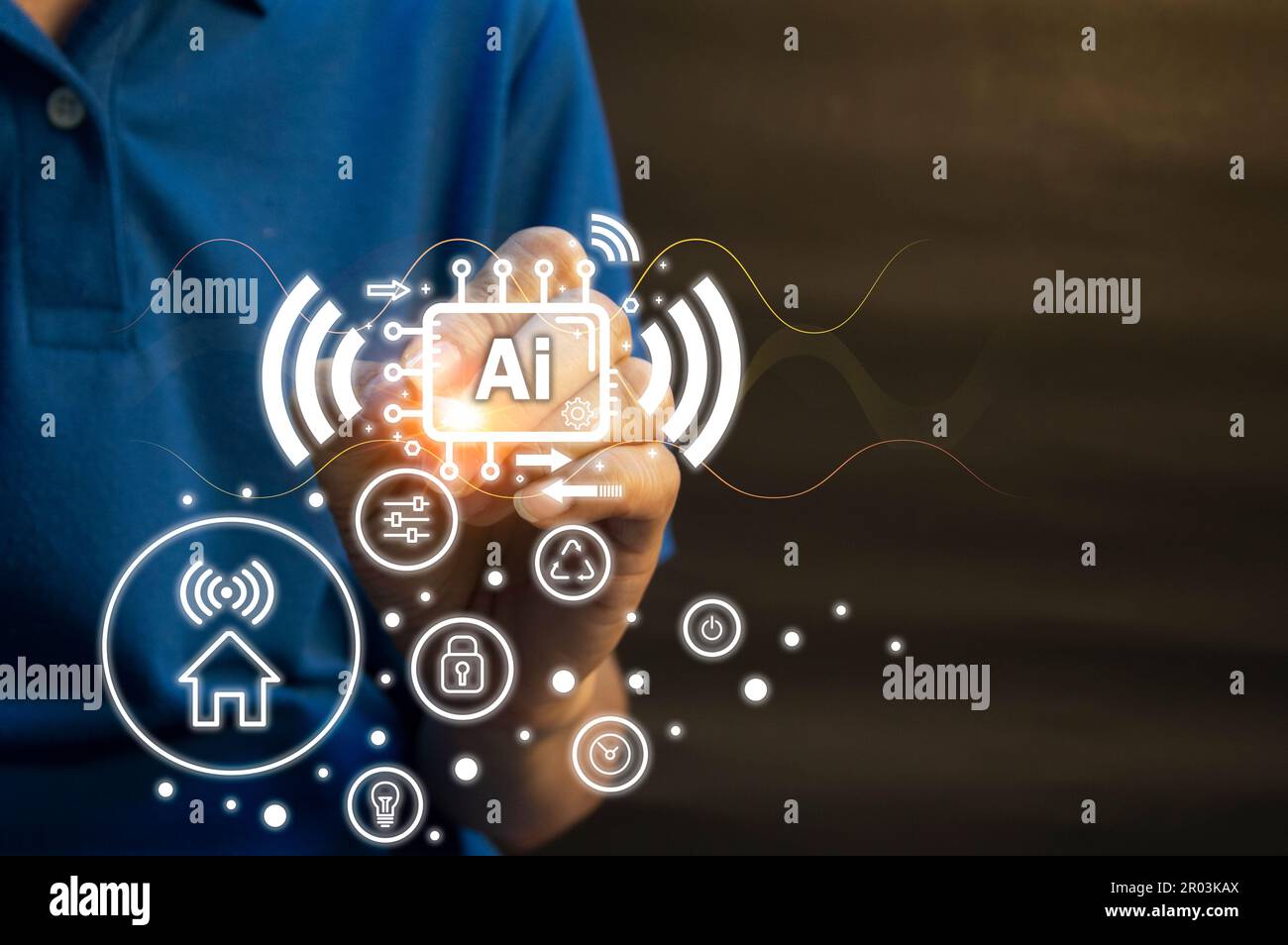 The concept of using artificial intelligence in everyday life or a ...