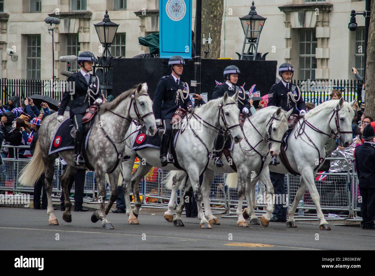 London, UK. 6th May, 2023. Police Tend Fallen Comrade at Coronation of ...