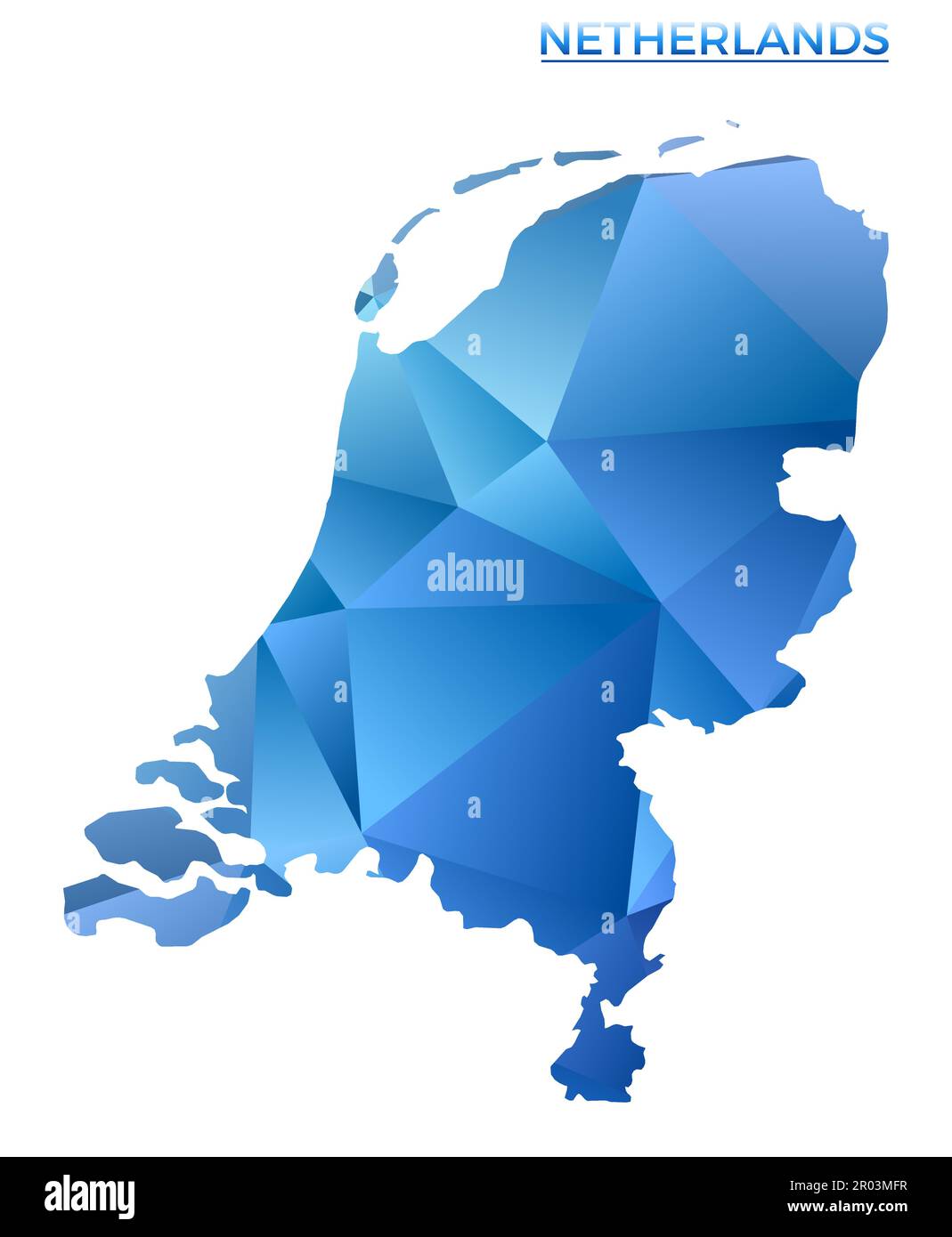 Vector polygonal Netherlands map. Vibrant geometric country in low poly style. Cool illustration ...