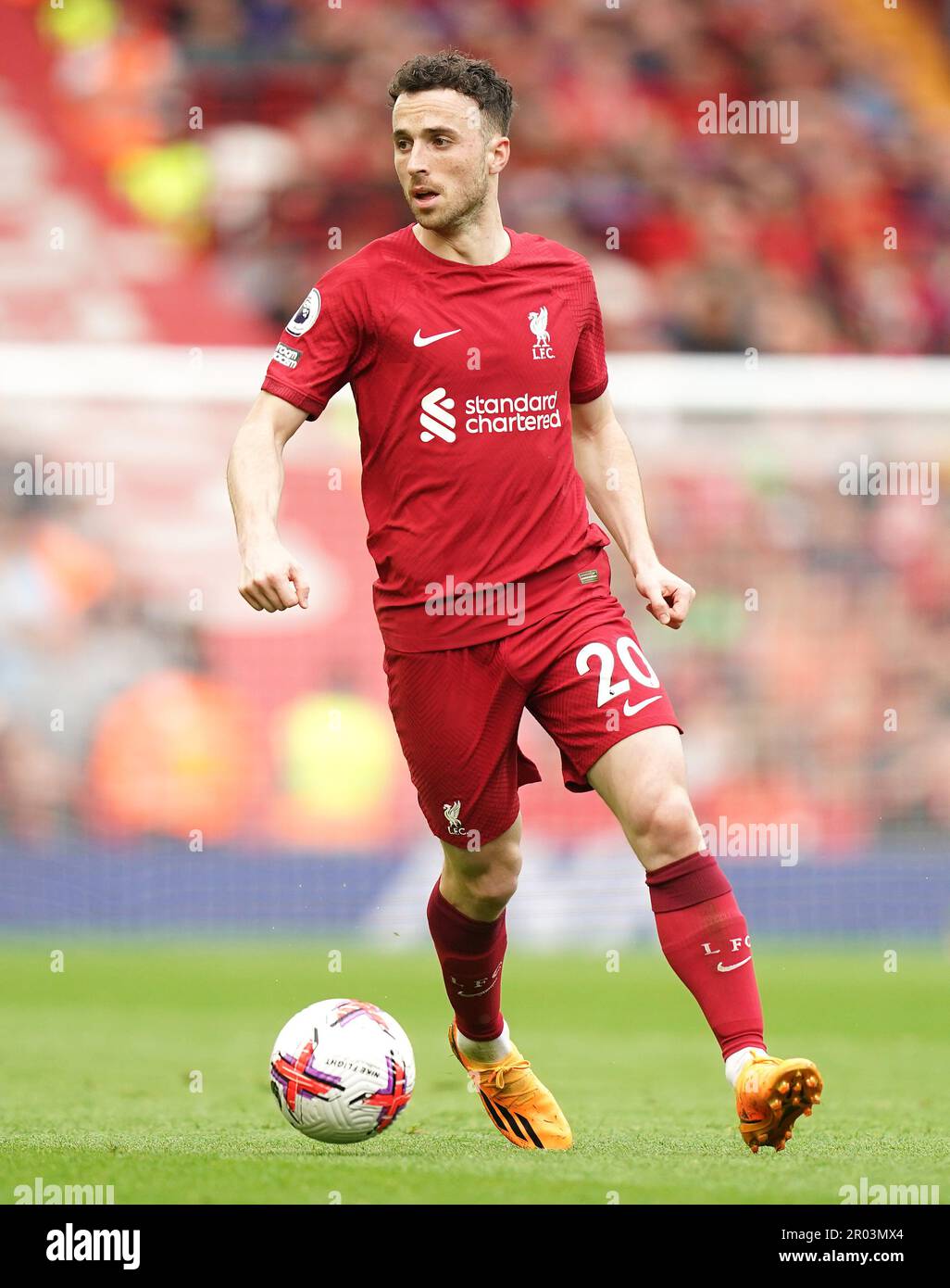 Liverpool's Diogo Jota in action during the Premier League match at ...