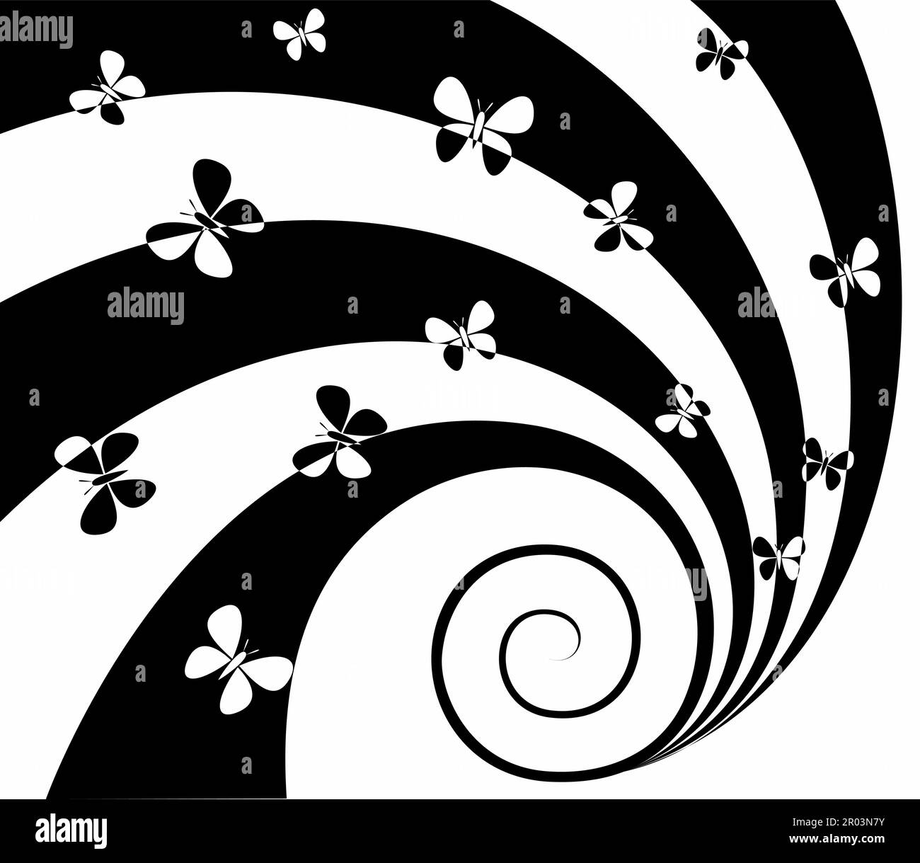Spiral and butterflies design. Vector Stock Vector Image & Art - Alamy